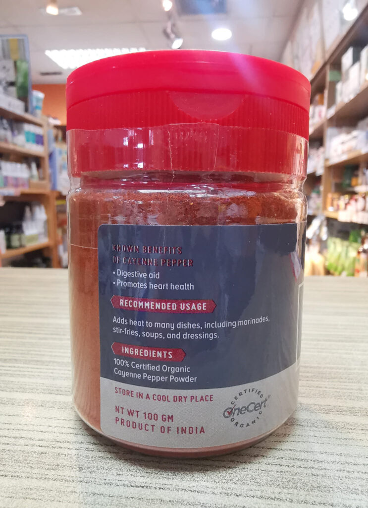 Organic Cayenne Pepper Powder 100g - Nontoxic Wellness SHOP