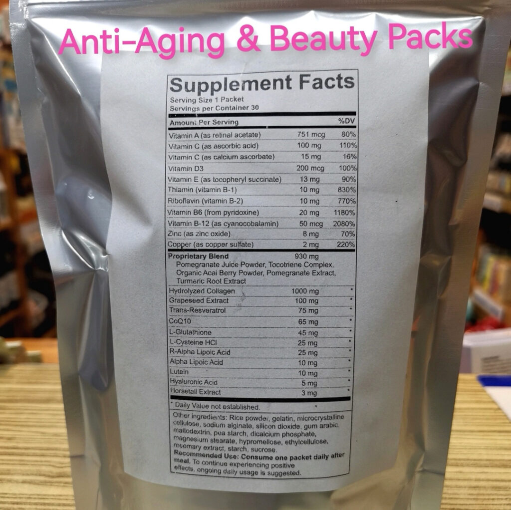 Anti-Aging & Beauty Packs, 120 vegetarian capsules - Nontoxic Wellness SHOP
